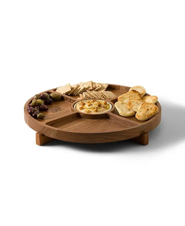 UNCOMMON GOODS Flip & Dip Double-sided Serving Board - Brown