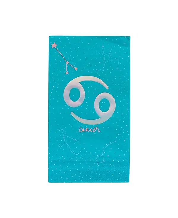 JOLLITY & CO Zodiac Themed Paper Party Guest Napkins, Set Of 16 - Cancer