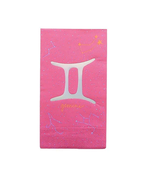 JOLLITY & CO Zodiac Themed Paper Party Guest Napkins, Set Of 16 - Gemini