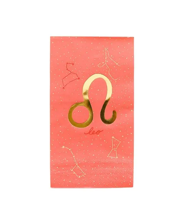 JOLLITY & CO Zodiac Themed Paper Party Guest Napkins, Set Of 16 - Leo