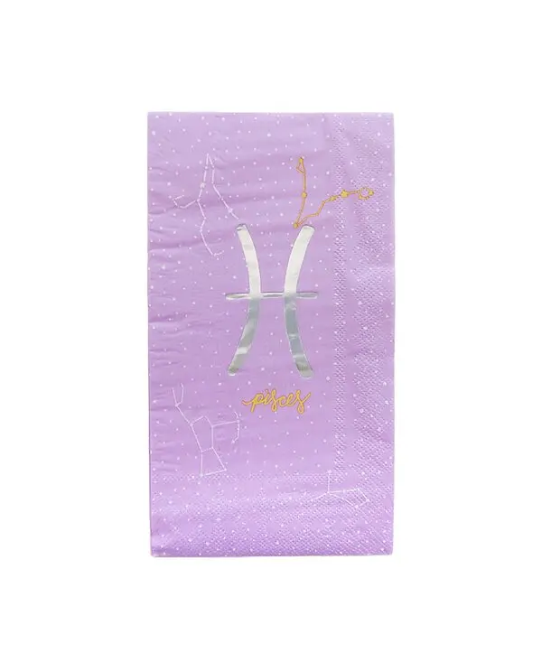 JOLLITY & CO Zodiac Themed Paper Party Guest Napkins, Set Of 16 - Pisces