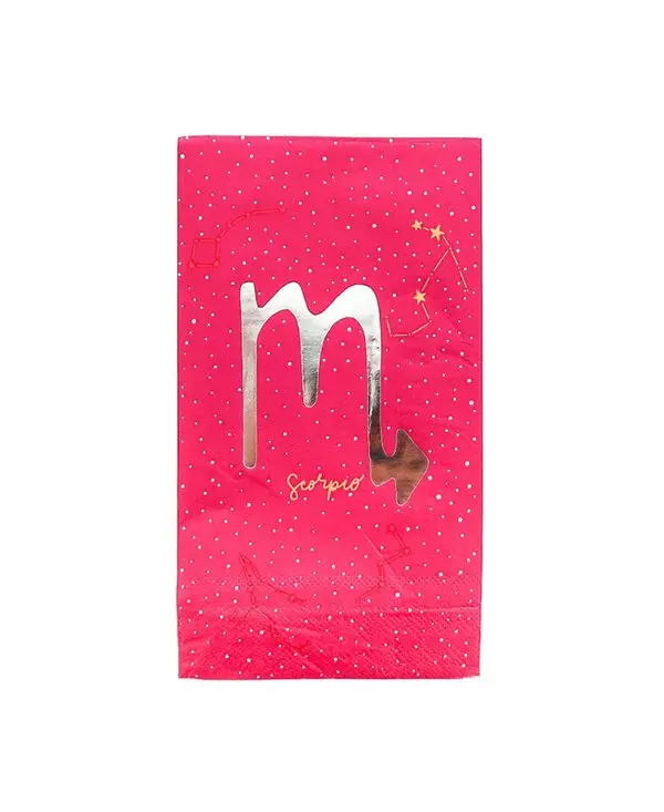 JOLLITY & CO Zodiac Themed Paper Party Guest Napkins, Set Of 16 - Scorpio