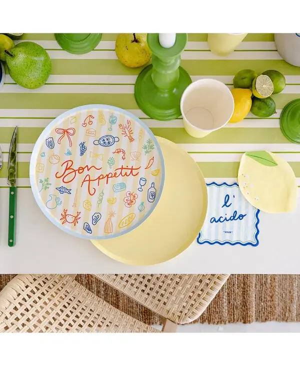 JOLLITY & CO Le Dinner Lemon Paper Cocktail Napkins, Set Of 20