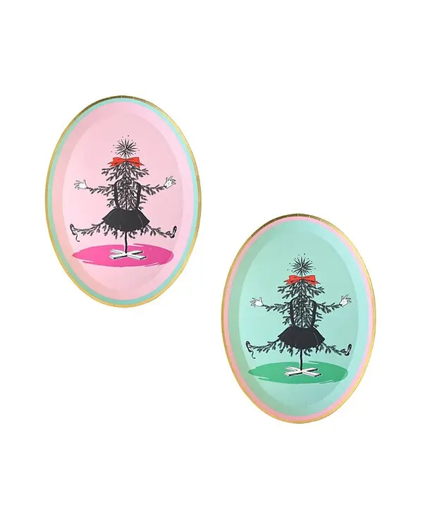 JOLLITY & CO Eloise At The Plaza Christmas Large Paper Plates, Set Of 8 - Multicolor