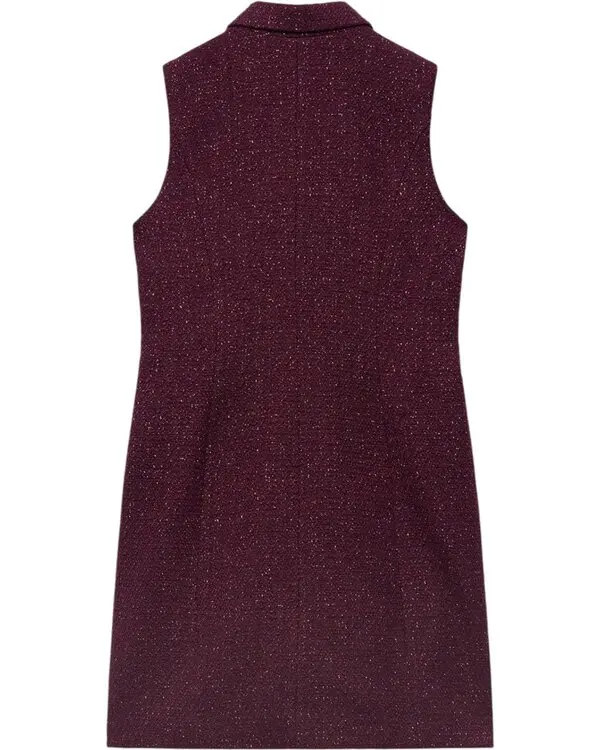 Mint Velvet Boucle Mini Shift Dress - Burgundy