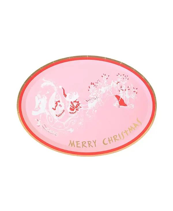JOLLITY & CO Eloise At The Plaza Merry Christmas Large Paper Plates, Set Of 8 - Multicolor