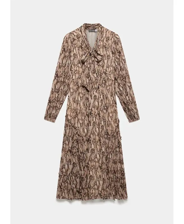 knee length dresses for ladies MINKA SNAKE PRINT MIDI DRESS – Sweet Peach Boutique main image 1
