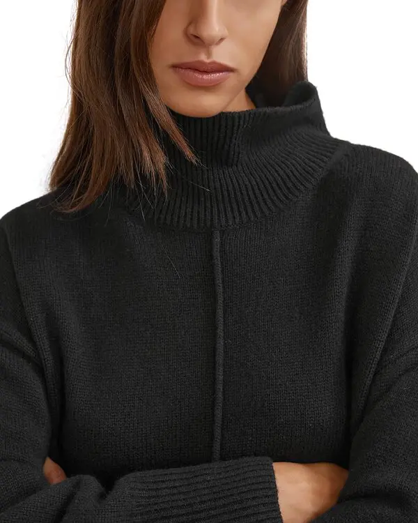 REISS Wool Zip Hem Sweater