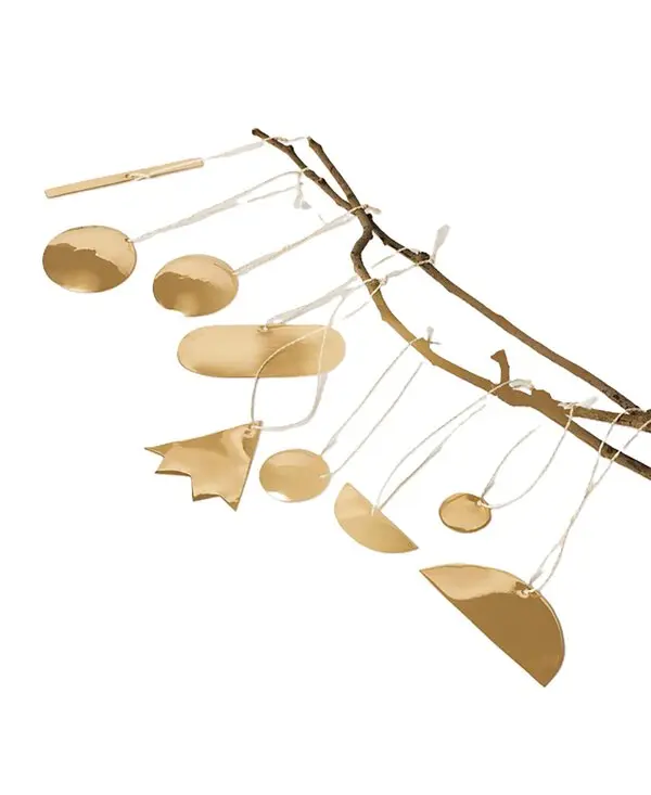 FLECK Abstract Ornaments Set Of 9 - Brass