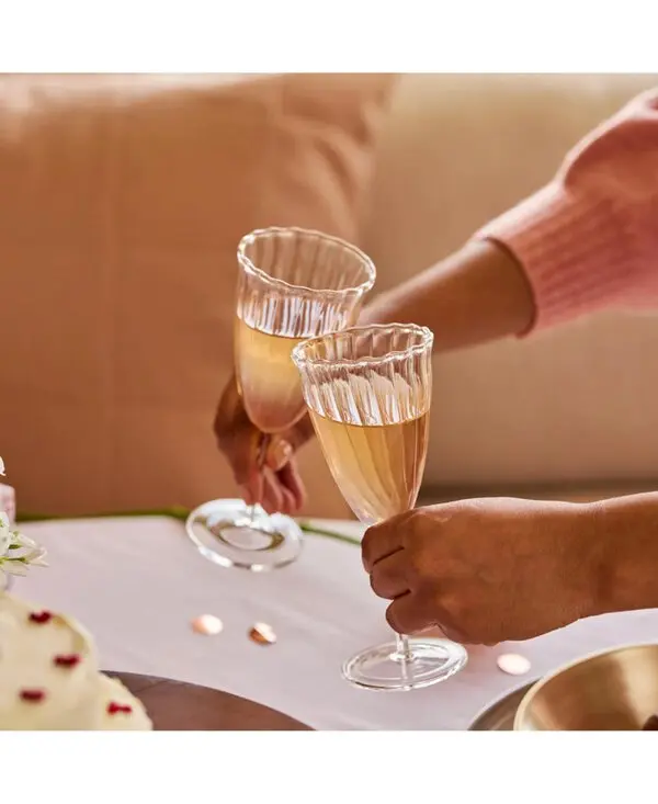 FLECK Kira Stemware Champagne Flutes, Set Of 2