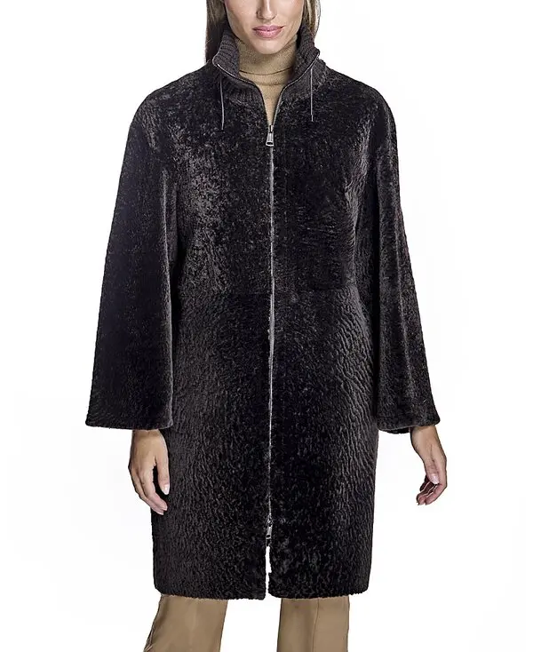 MAXIMILIAN Shearling Lamb Walking Coat