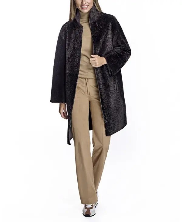 MAXIMILIAN Shearling Lamb Walking Coat