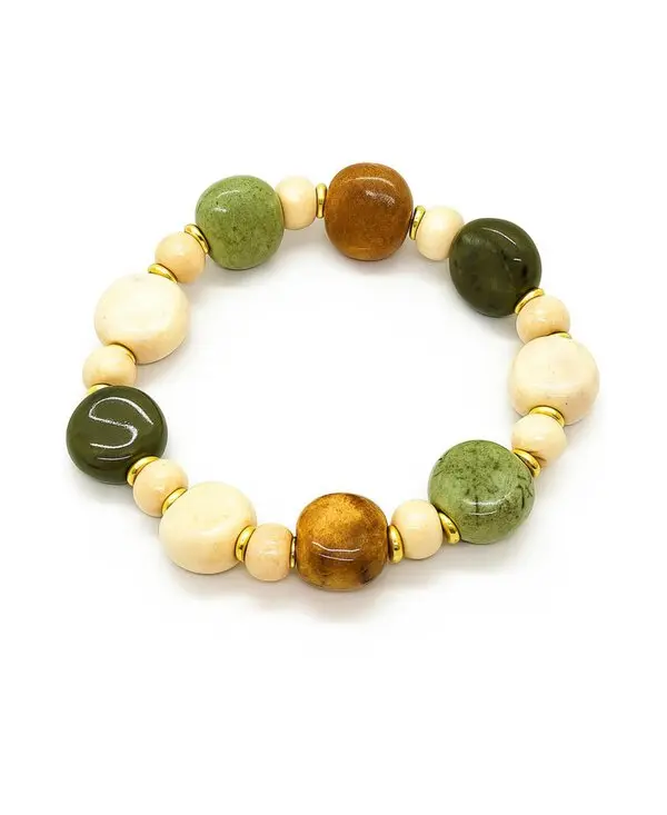 KAZURI Beaded Charm Bracelet - Namib