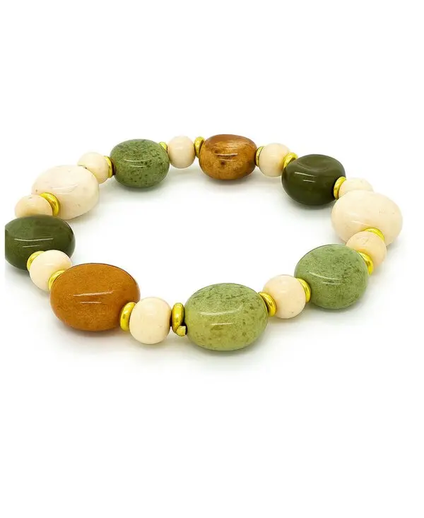 KAZURI Beaded Charm Bracelet - Namib