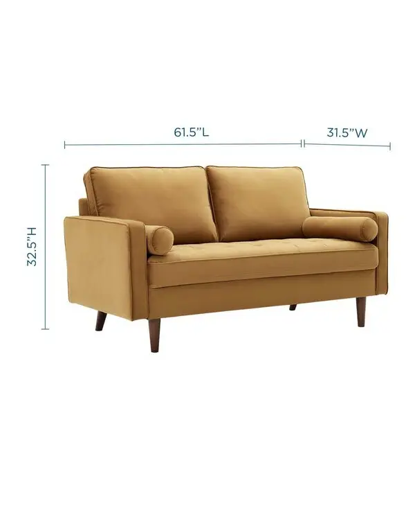 MODWAY Valour Performance Velvet Loveseat