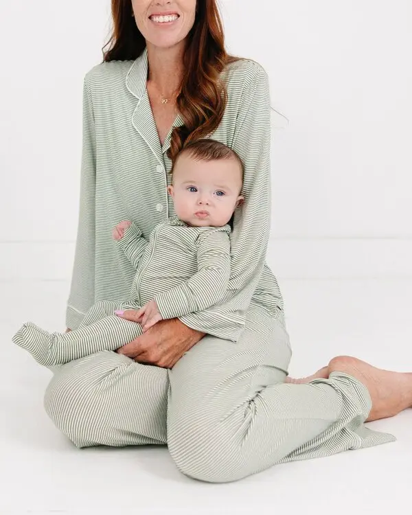 MOTETTE Evergreen Stripe Bamboo Pajama Set