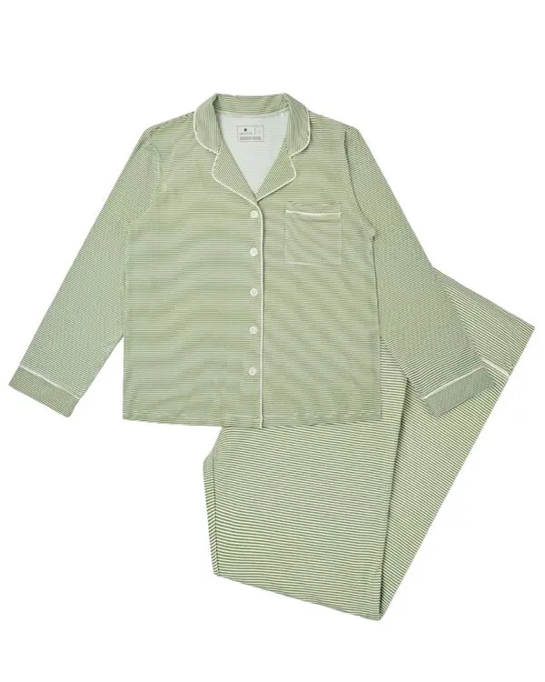 MOTETTE Evergreen Stripe Bamboo Pajama Set