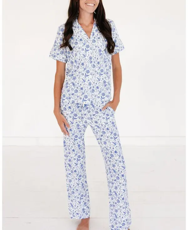 MOTETTE Porcelain Vine Bamboo Pajama Set