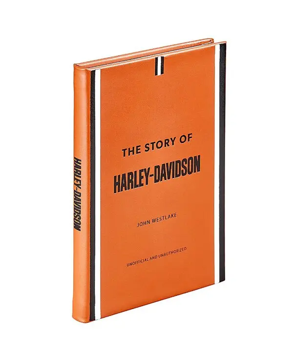 GRAPHIC IMAGE The Story Of Harley Davidson Leather Bound Book - Orange