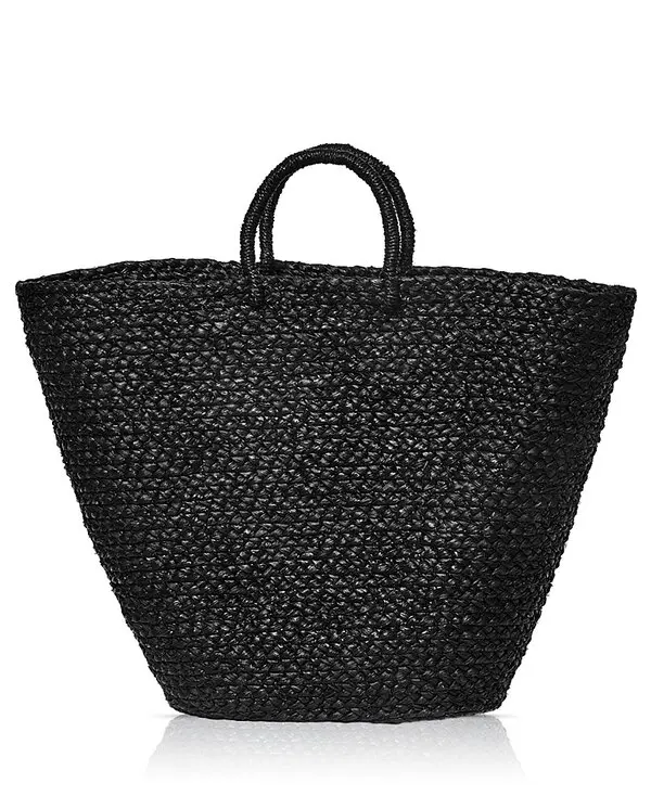 INDEGO AFRICA Braided Raffia Tote Bag - Black