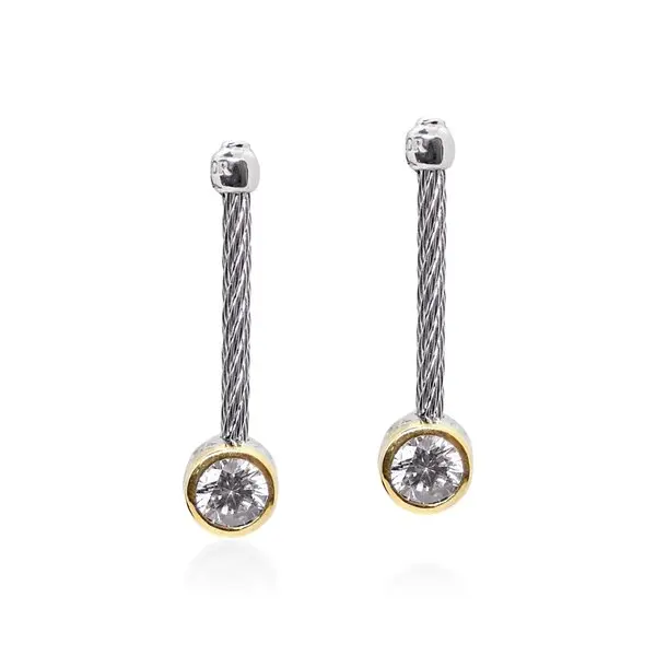 Alor Day Diamonds Drop Earrings, 1.00 Tcw - Grey Cable/k Yellow Gold