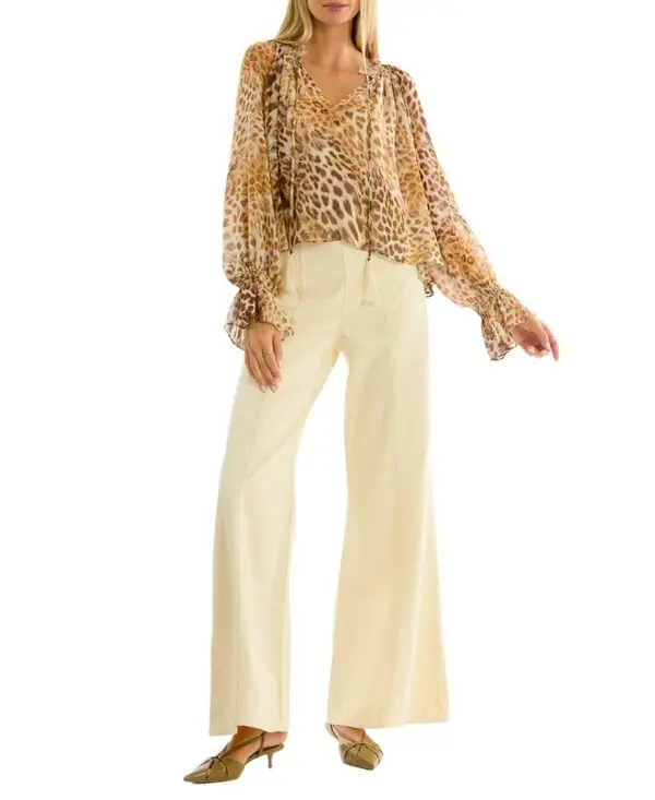 SECRET PON-PON Cambria Leopard Print Blouse - Brown Leopard