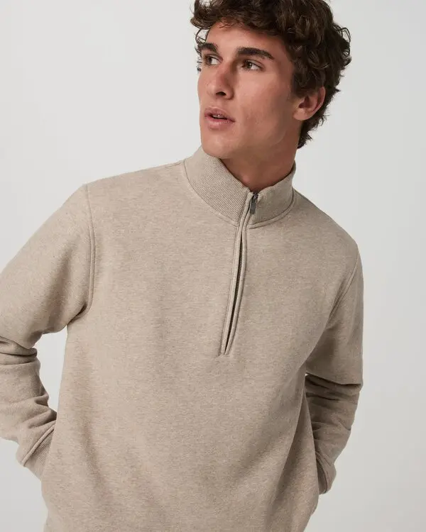 Vuori Seaside Half Zip Jacket - Acorn Heather