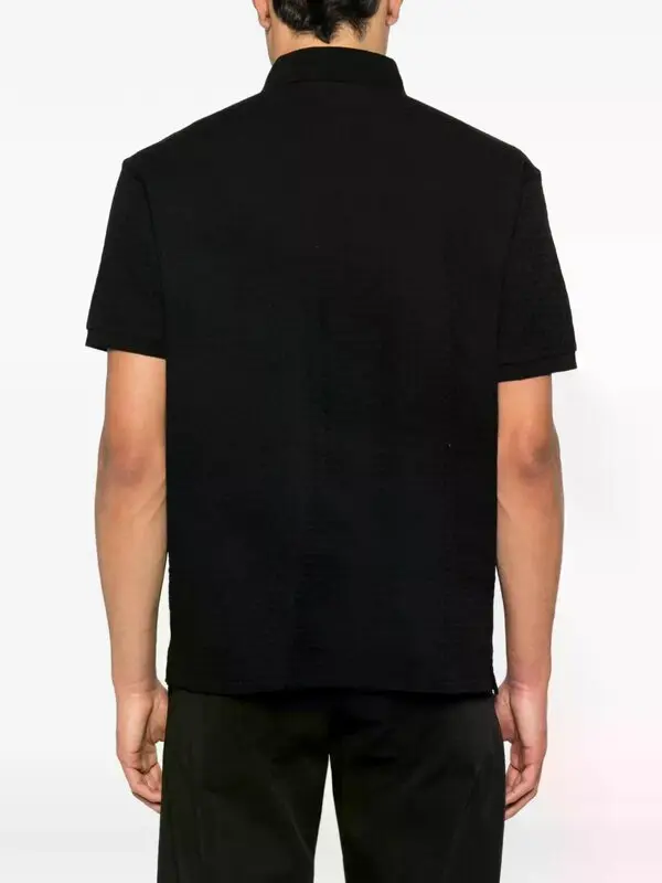 Emporio Armani Jersey Polo In Jacquard Cotton With Logo Lettering