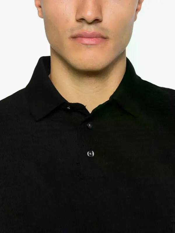 Emporio Armani Jersey Polo In Jacquard Cotton With Logo Lettering