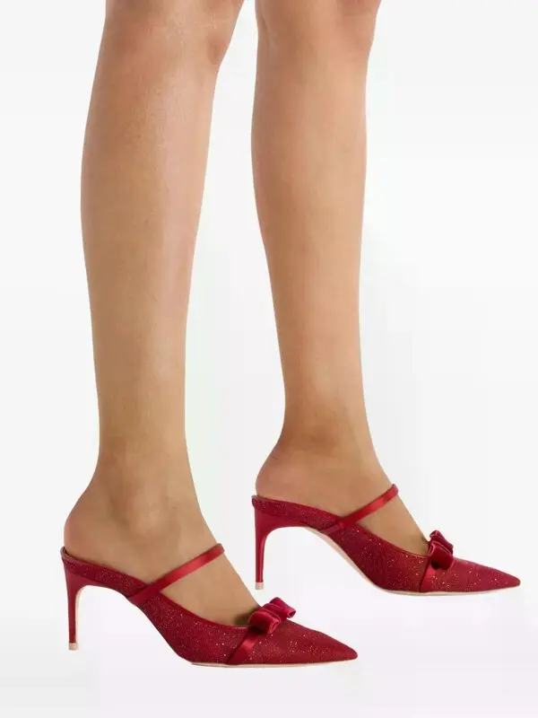 MALONE SOULIERS 70mm Aurora Heeled Mules - Red