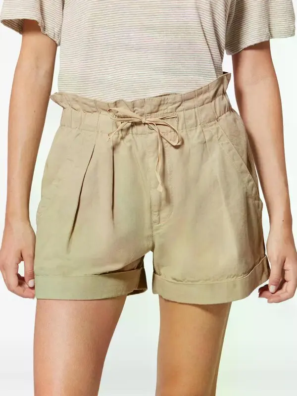 MARANT ETOILE Beige Tie-fastening Pleated Shorts - Neutrals