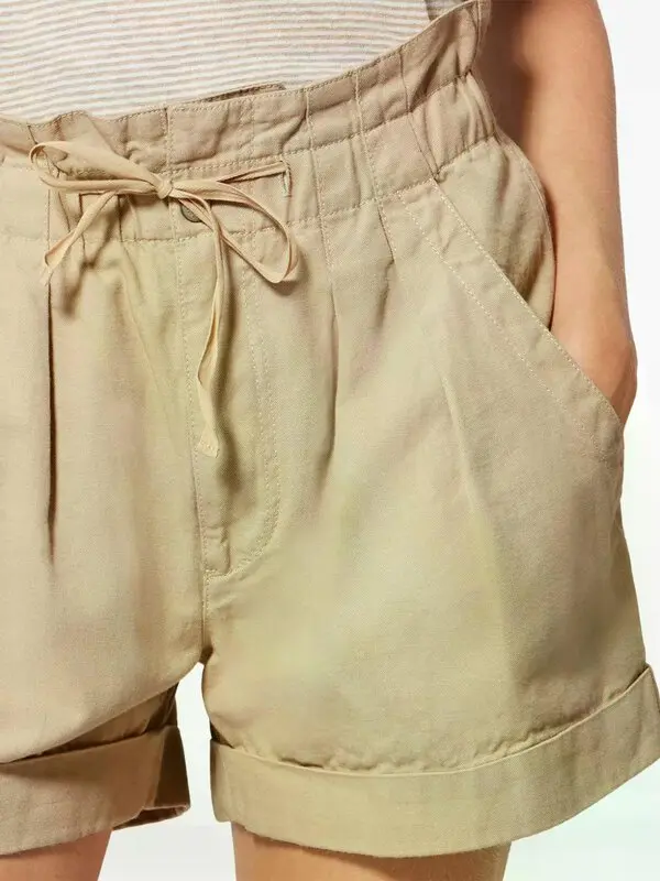 MARANT ETOILE Beige Tie-fastening Pleated Shorts - Neutrals