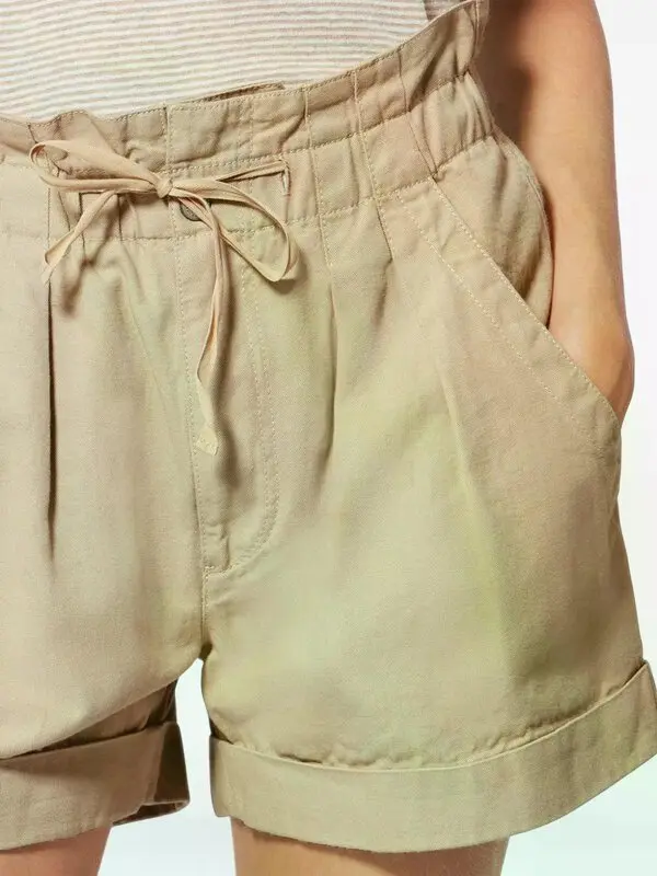 MARANT ETOILE Beige Tie-fastening Pleated Shorts - Neutrals