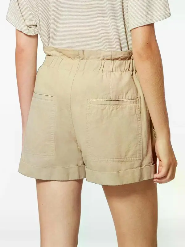 MARANT ETOILE Beige Tie-fastening Pleated Shorts - Neutrals