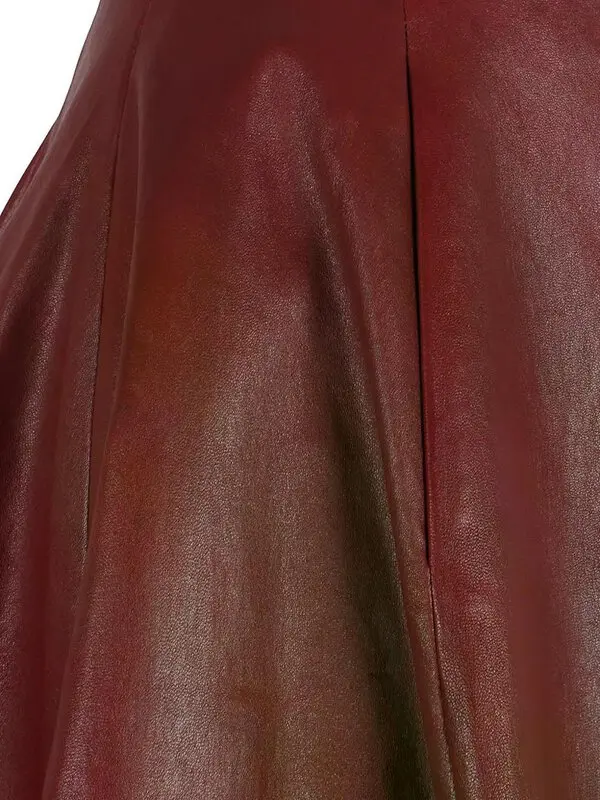 Stouls Arielle Leather A-line Skirt - Red