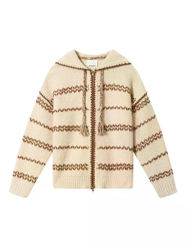 MARANT Rolian Striped Hooded Cardigan