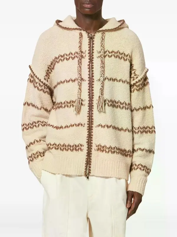MARANT Rolian Striped Hooded Cardigan