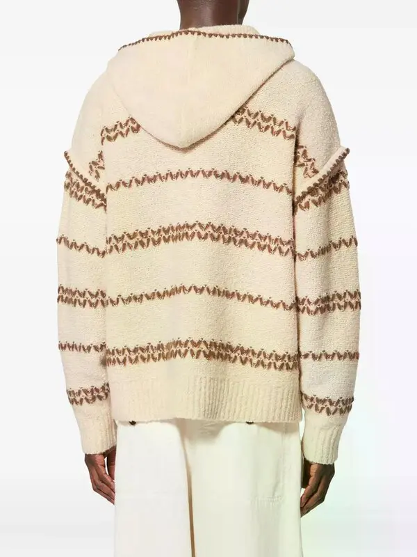 MARANT Rolian Striped Hooded Cardigan