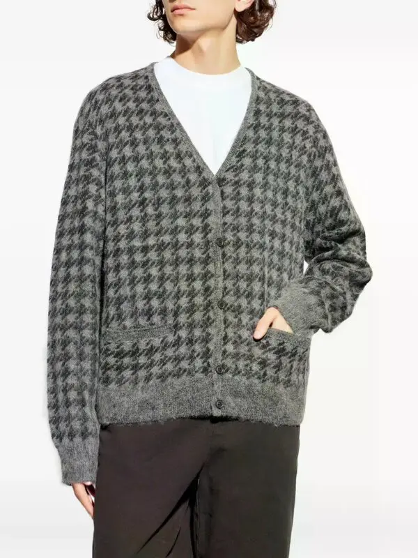 ALLSAINTS Zain Houndstooth Cardigan - Grey