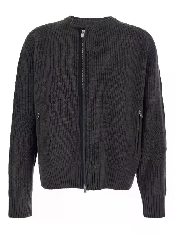 TONYWACK Crew-neck Zip-fastening Cardigan