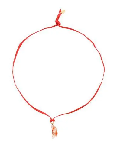 FORTE_FORTE Leather Necklace With Murano Glass - Red