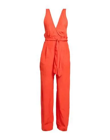 FORTE_FORTE Jumpsuit In Viscose And Linen - Tomato Red