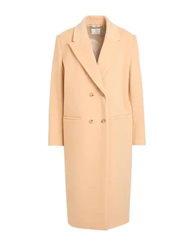 FORTE_FORTE Double-breasted Coat In Virgin Wool, Polyamide, And Cashmere - Sand