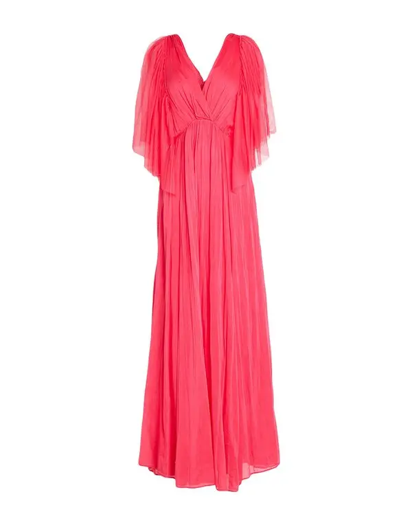 forte forte red dress spaghetti strap dress in stretch silk satin pomegranate