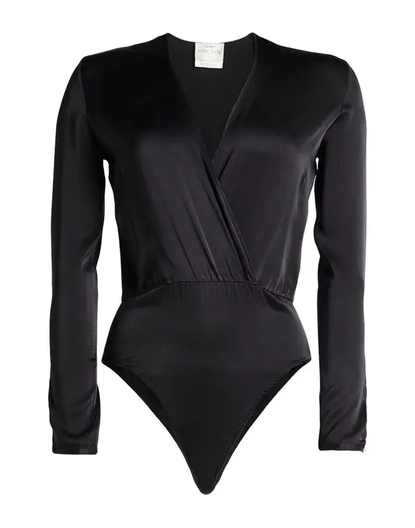 FORTE_FORTE Bodysuit With Snap Fastenings - Black