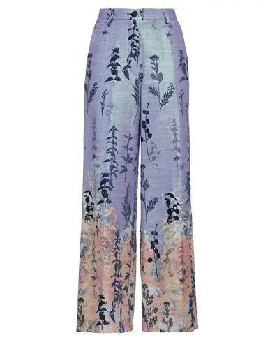 FORTE_FORTE Wide-leg Floral Print Metallic Jacquard Pants