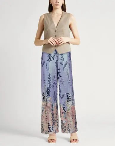 FORTE_FORTE Wide-leg Floral Print Metallic Jacquard Pants