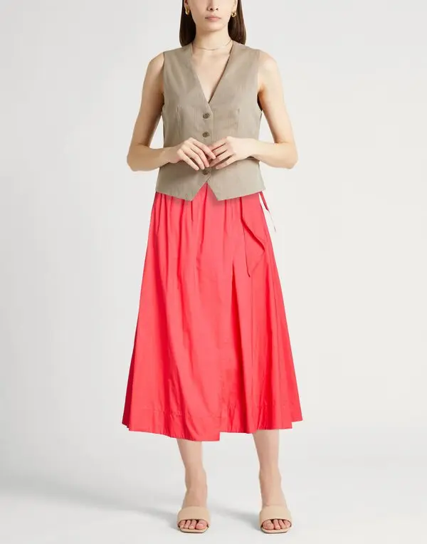 FORTE_FORTE Midi Wrap Skirt - Red