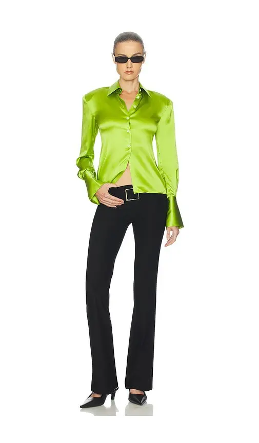 silk green dress shirt Barry.wang Button Down Shirt Green Solid Silk Shirt for Men Classic –  Barry. Wang main image 1