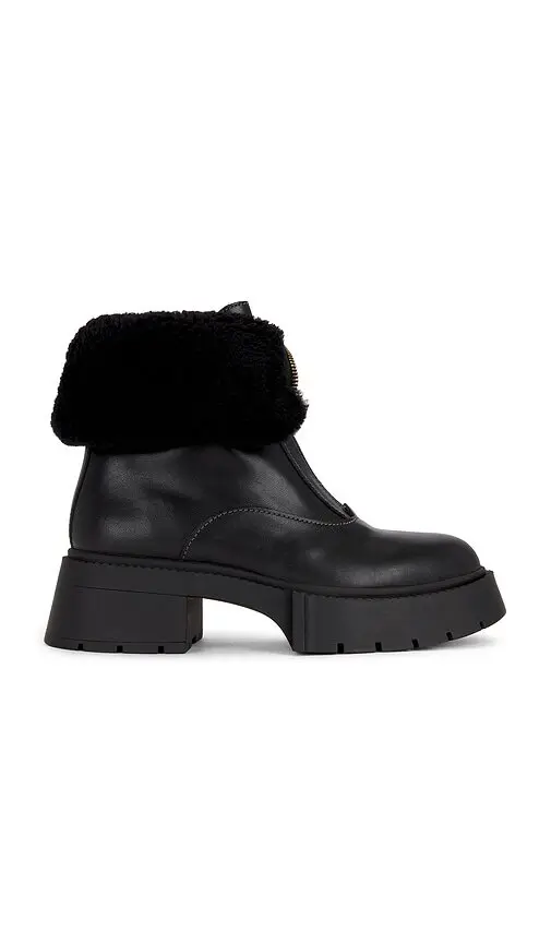 COACH Leah Platform Shearling Zip Bootie - Black